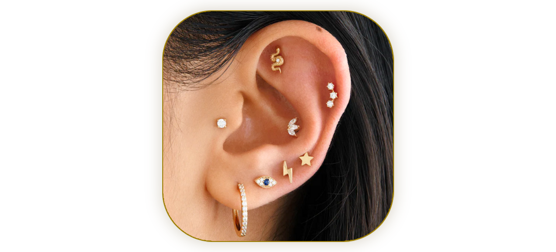 14K Gold Cartilage Jewellery | Solid Gold – Pierced and Lovely