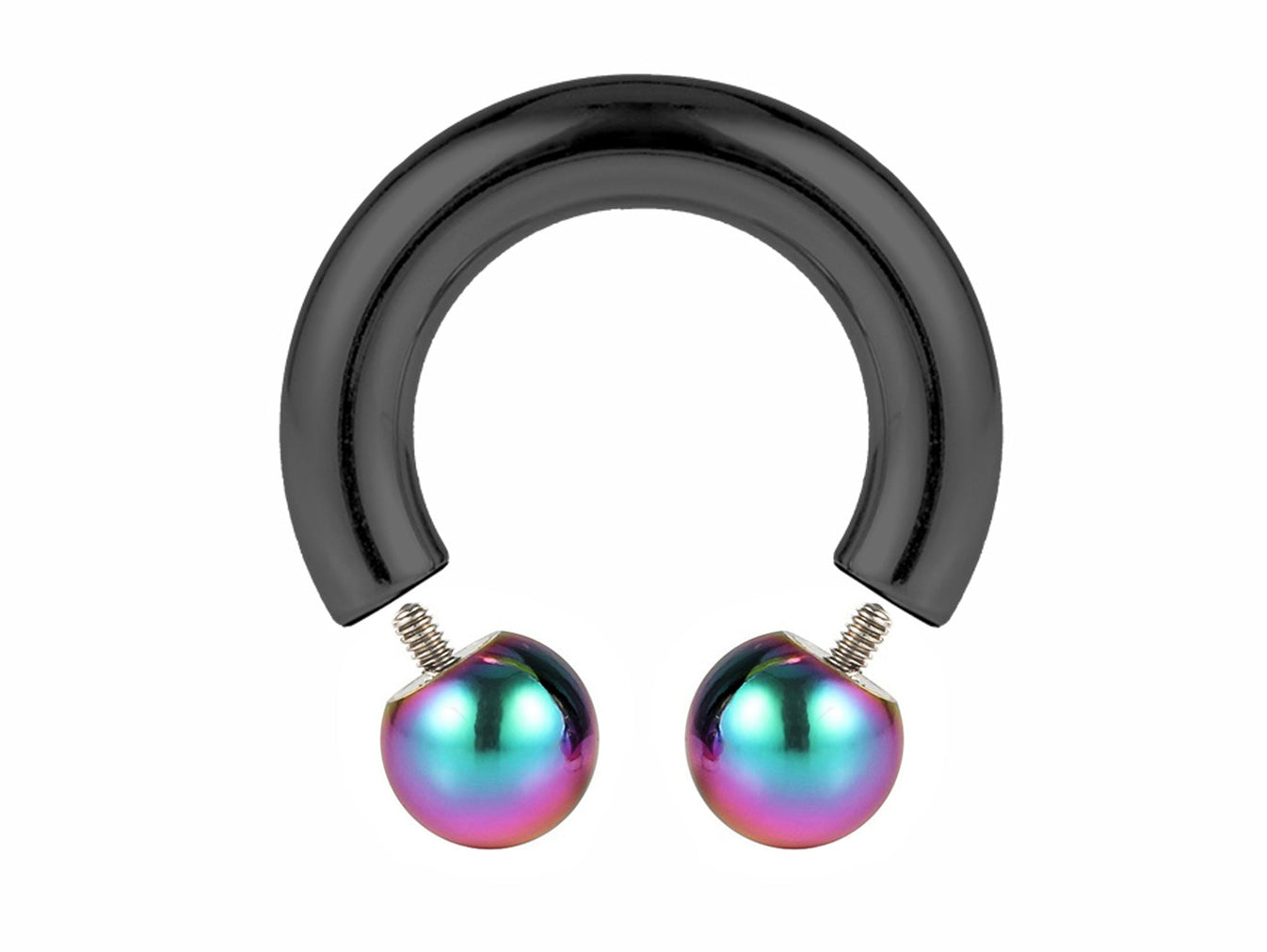 Black Prince Albert Jewelry Horseshoe PA Piercing with Custom Ball Cir ...