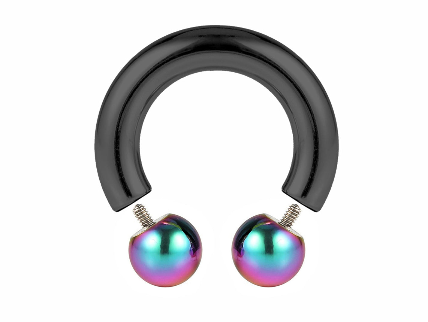 Black Prince Albert Jewelry Horseshoe PA Piercing with Custom Ball Cir ...