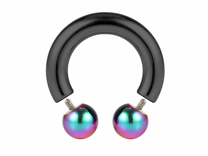 Black Prince Albert Jewelry Horseshoe PA Piercing with Custom Ball Cir ...