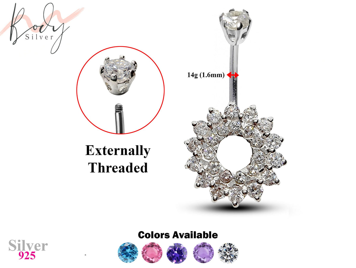 Sterling Silver Belly Bars, Belly Button Rings and Navel Jewellery ...